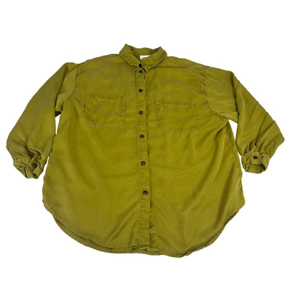 Click | Tops | Click Color Me Cotton Tencel Button Up Shirt Womens Xl ...